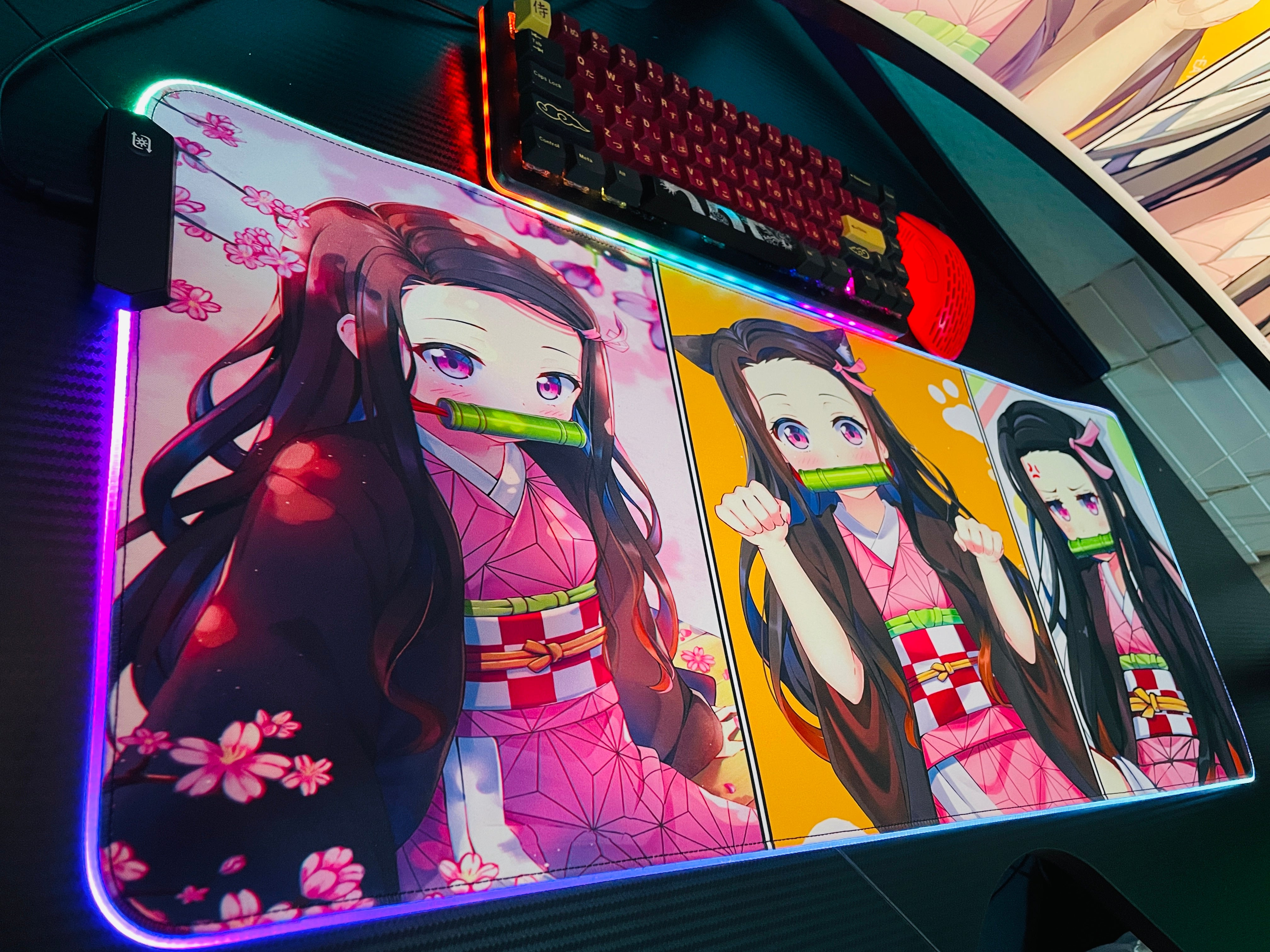 Nezuko Demon Slayer RGB Anime Mouse Pad - Vibrant LED Gaming Mat ...